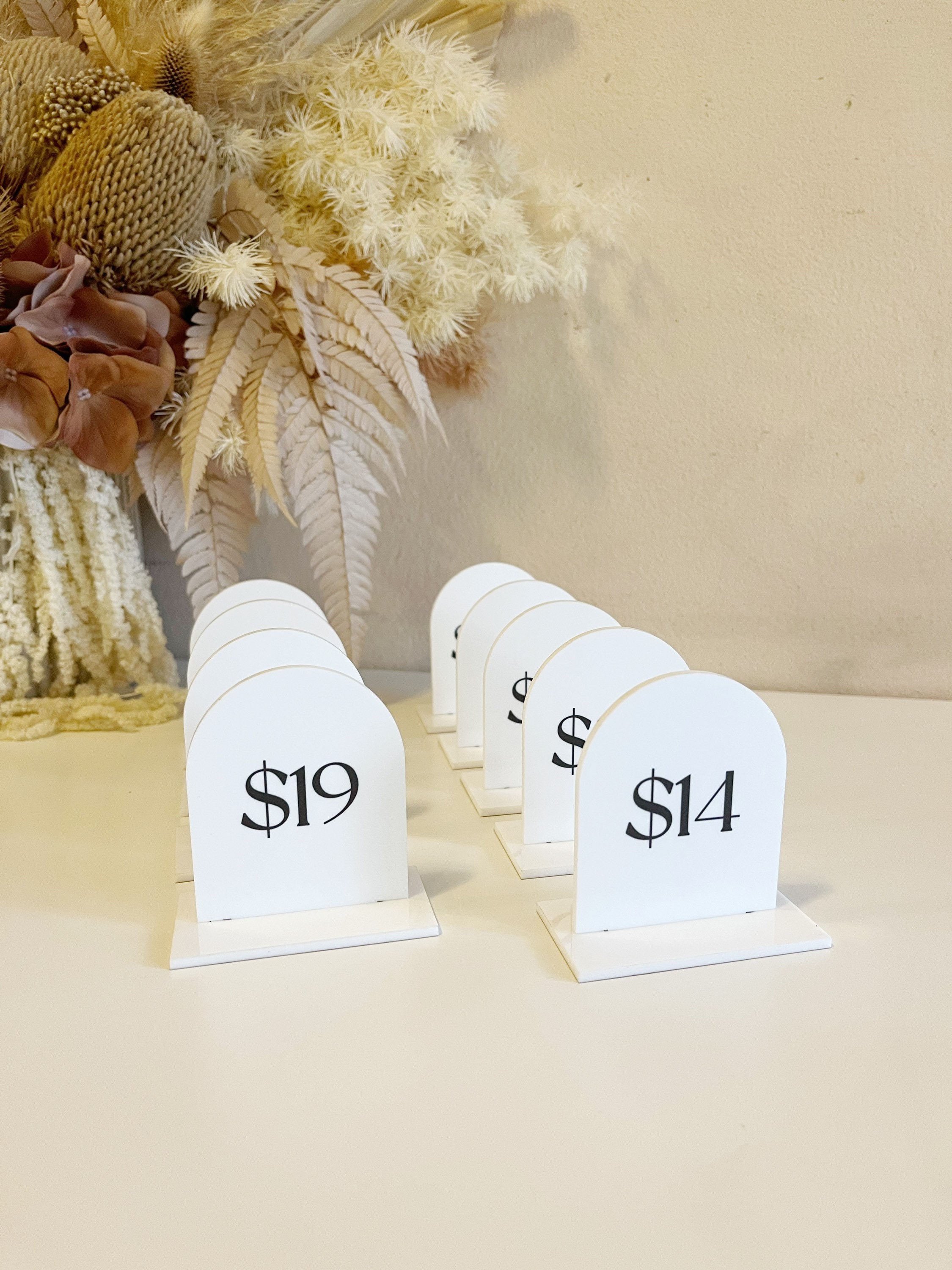 Mini Arch Pricing Signs Acrylic Market/pop up Stall Business - Etsy ...