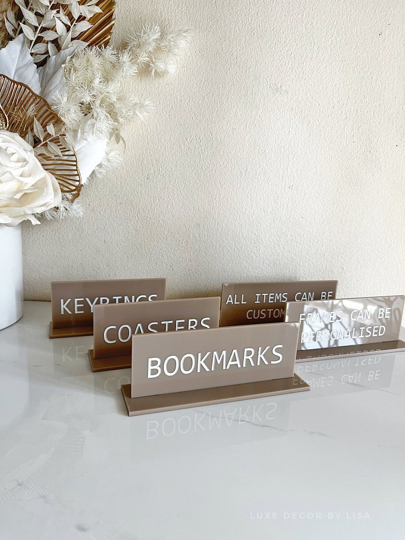 Mini Signs Acrylic Market/pop up Stall Business Signs - Rectangles - Etsy