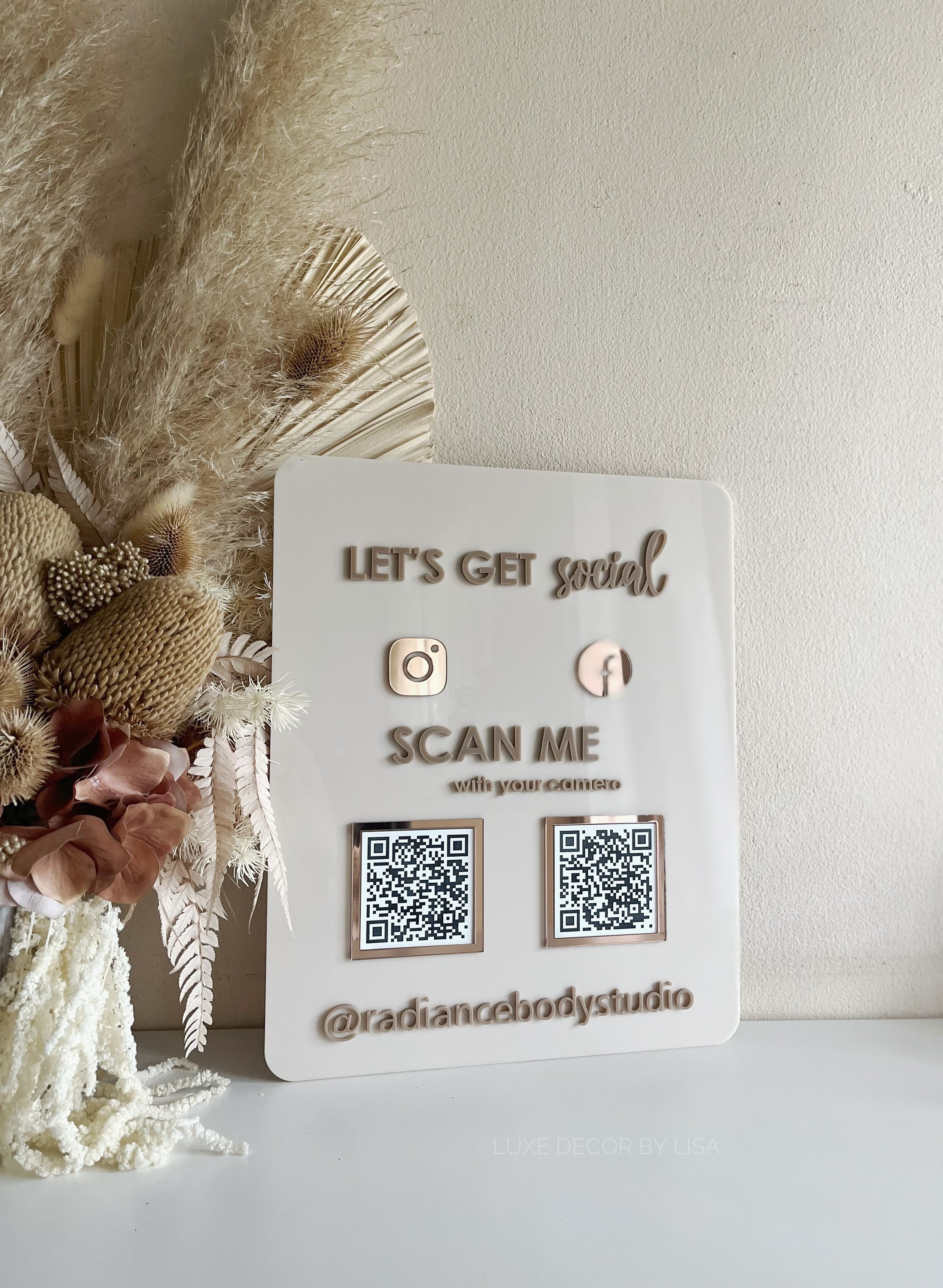 Large QR Code Instagram or Facebook Scan Sign Acrylic Lets - Etsy
