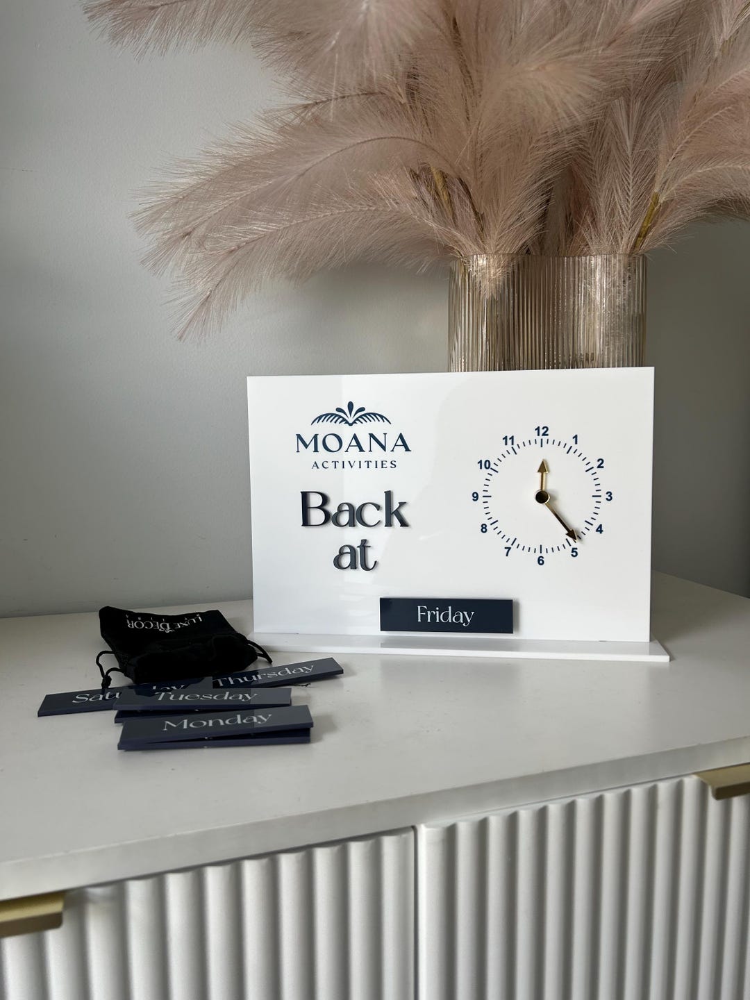 Back At, Changeable Clock + Days Sign + Logo - Freestanding - Etsy