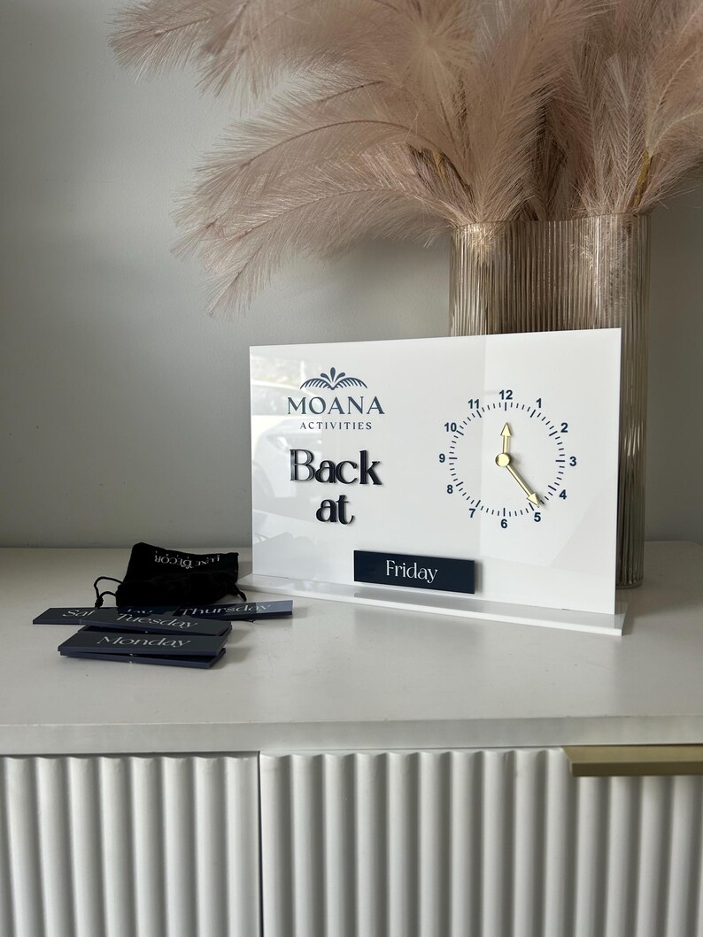 Back At, Changeable Clock + Days Sign + Logo - Freestanding - Etsy ...