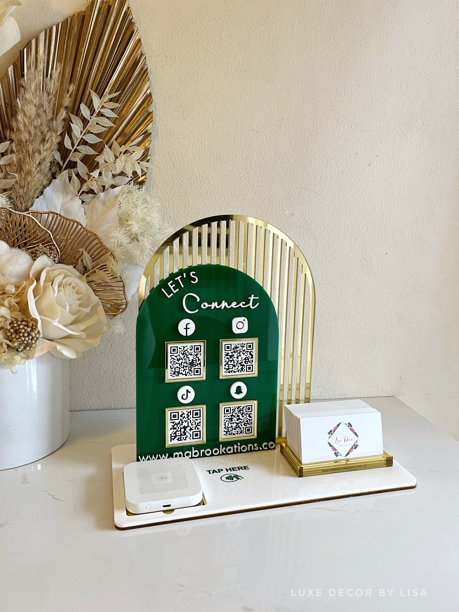 4 X QR Code Sign Double Arched Social/ Square QR Card - Etsy