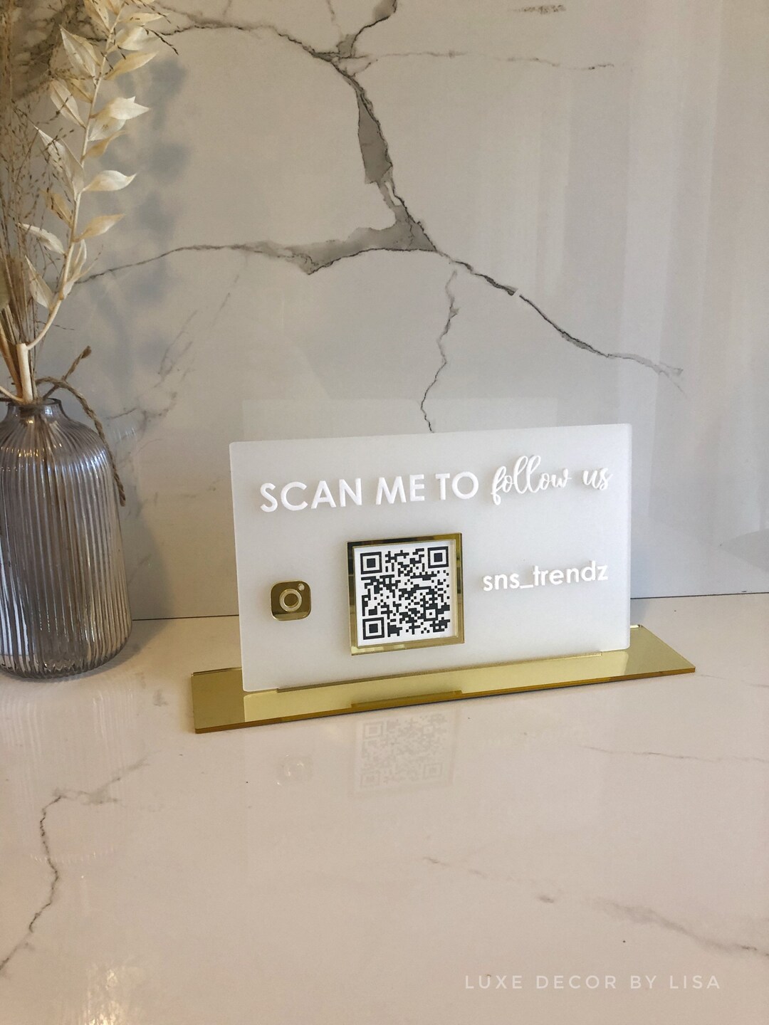 QR Code Sign - Horizontal Version Acrylic Business Sign Instagram ...
