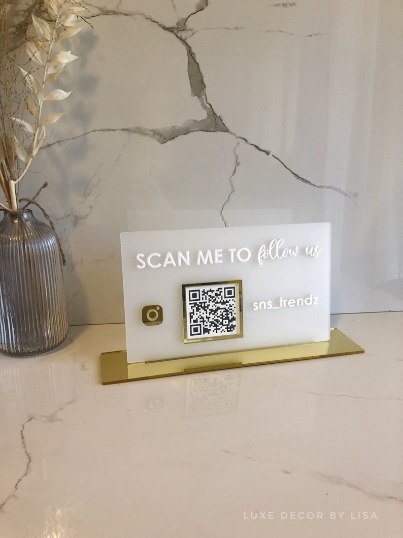 QR Code Sign Horizontal Version Acrylic Business Sign | Etsy