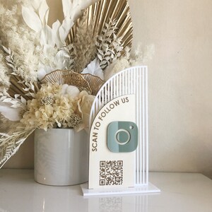 The Half Arch Acrylic Modern QR Sign Freestanding Code - Etsy