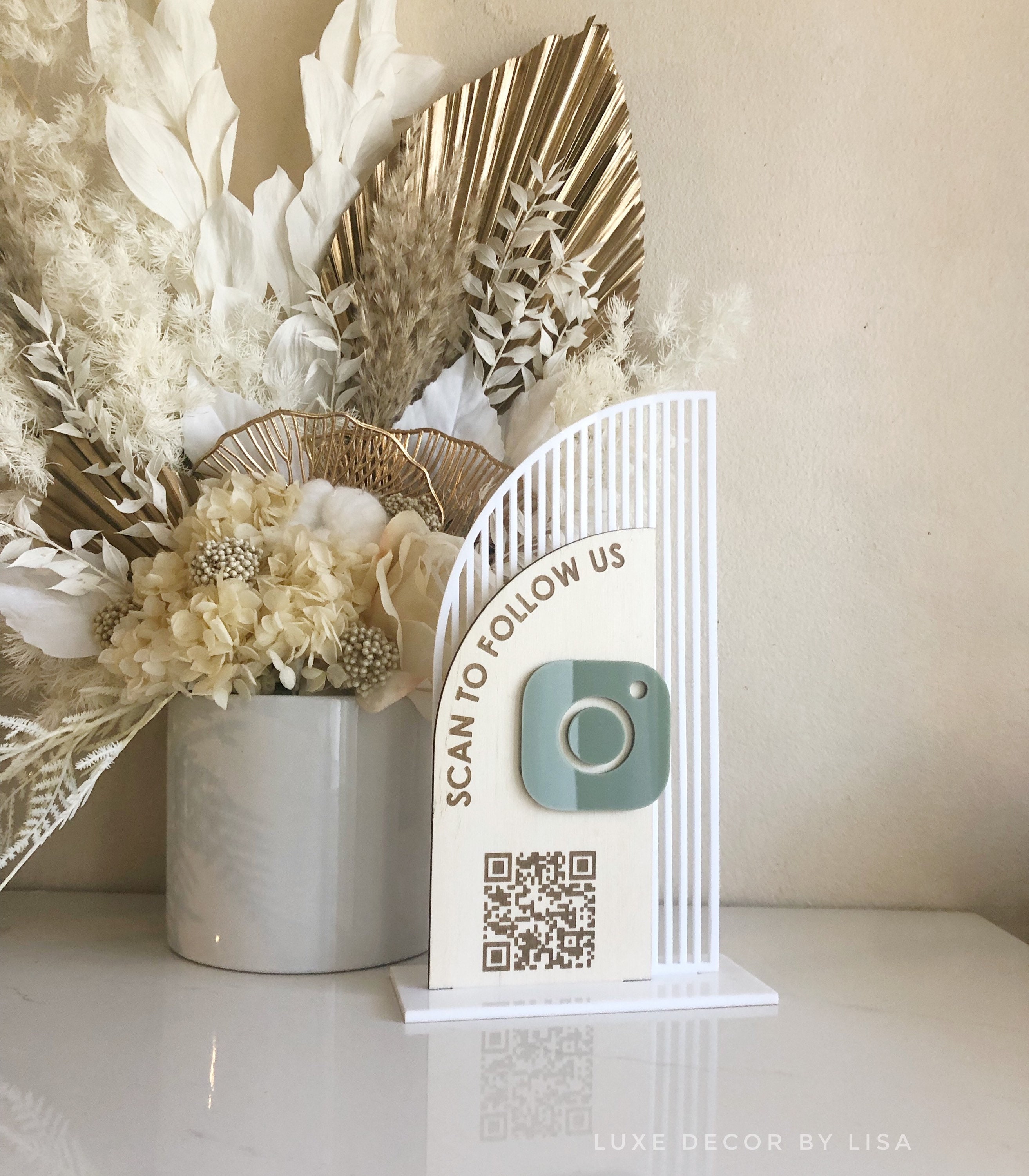 The Half Arch Acrylic Modern QR Sign Freestanding Code | Etsy