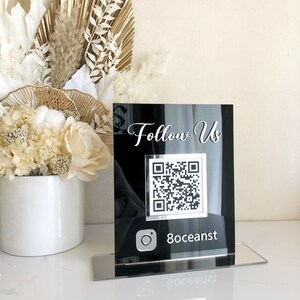 Freestanding QR Code Sign Instagram Acrylic Business Sign - Etsy Australia