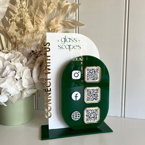Modern QR Code Freestanding Acrylic Business Sign Version 5 (scan to ...