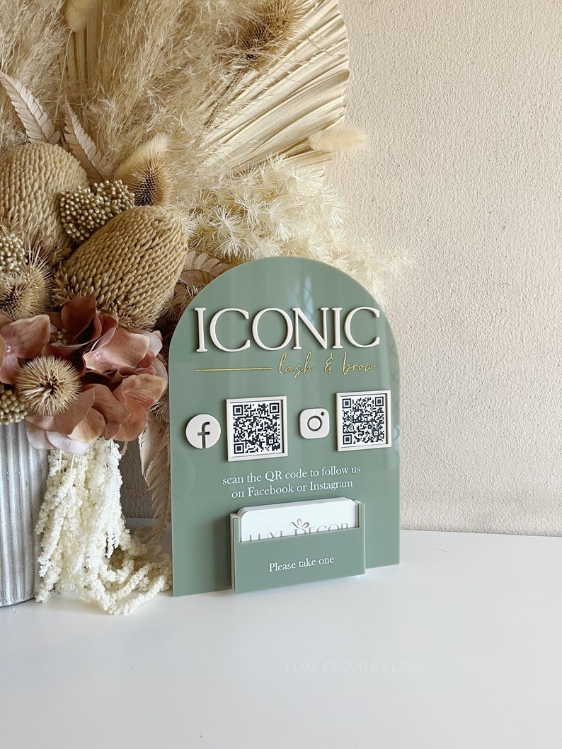 Wall Logo, 2 Qr’s and Card Holder Arch - Etsy