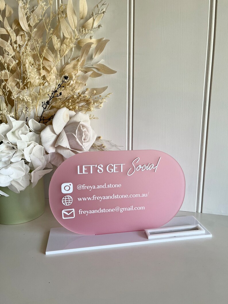 Modern Single Oval Social Sign Freestanding Style 2 With Added - Etsy