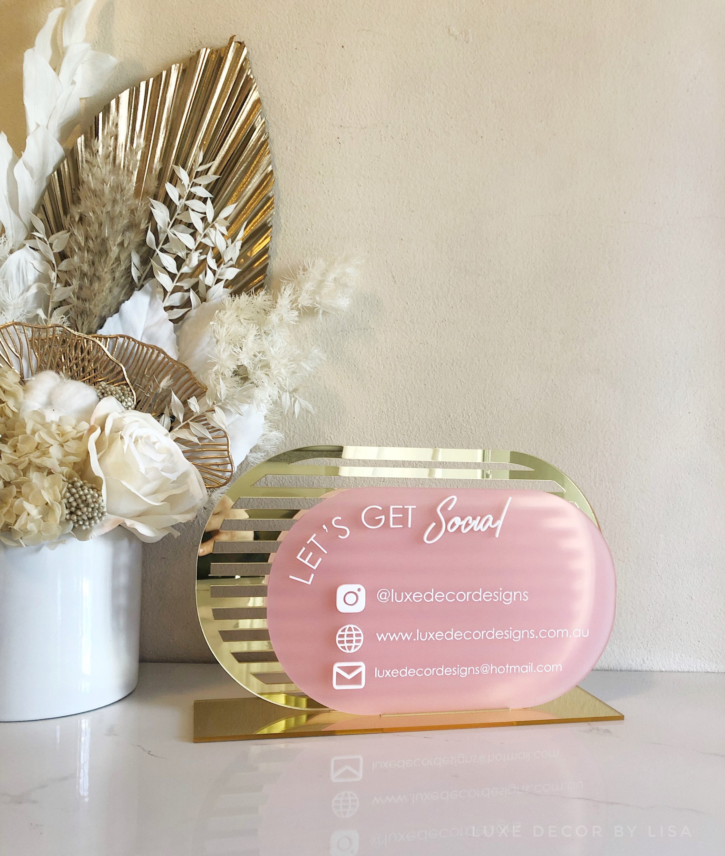 The Oval Modern SOCIAL Sign Freestanding Acrylic Business Sign - Etsy