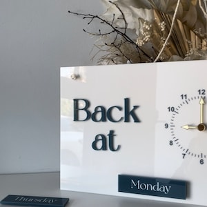 Back At, Changeable Clock + Days Sign - Etsy