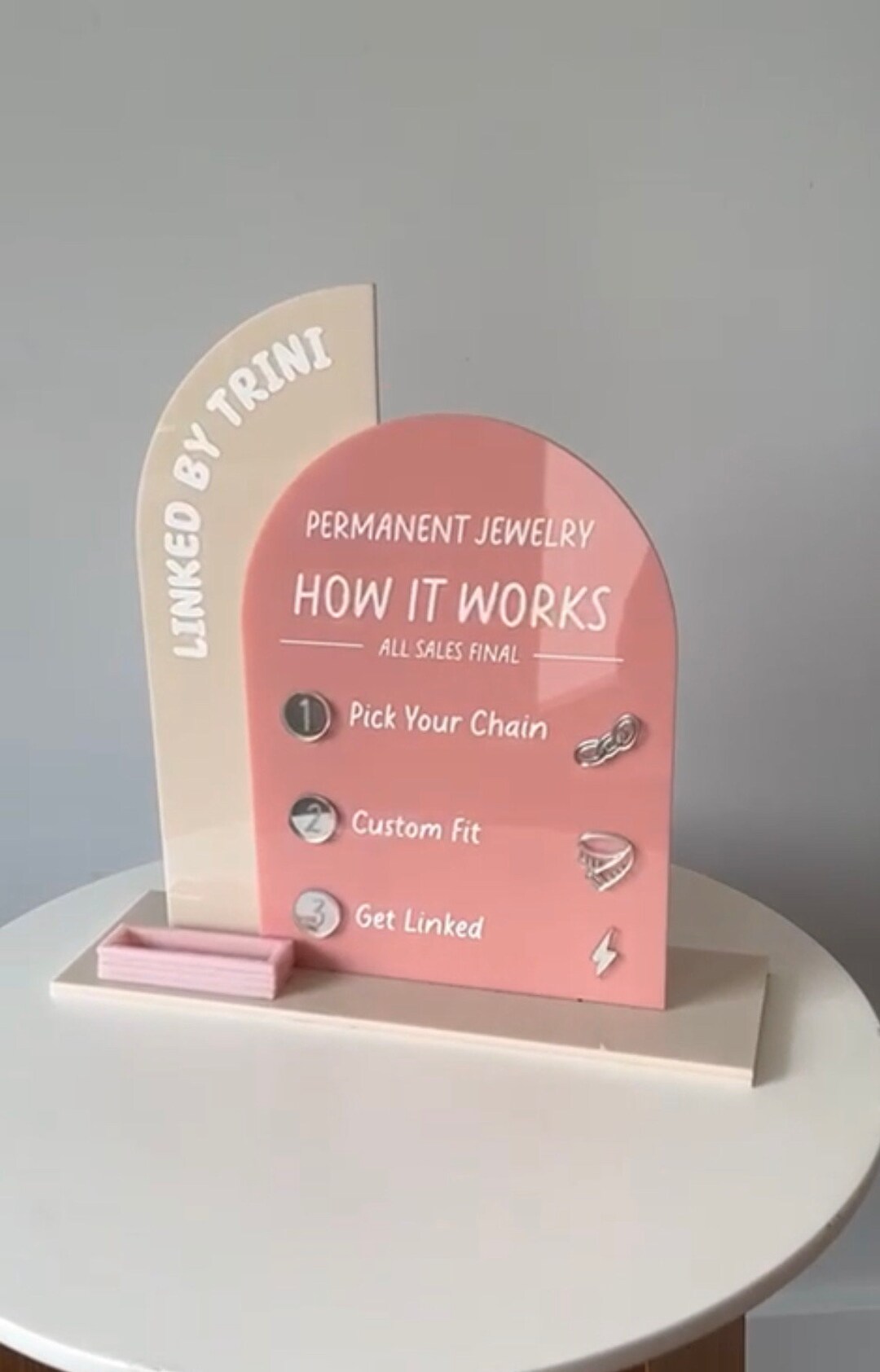 Semi + Arched Business Sign + Card Holder (permanent Jewelry) - Etsy
