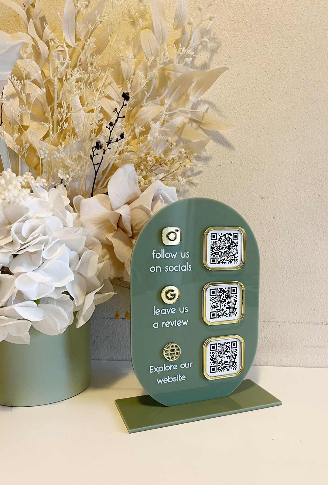 Oval 3 QR Freestanding Sign - Etsy