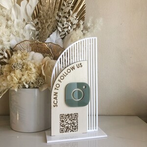 The Half Arch Acrylic Modern QR Sign Freestanding Code - Etsy
