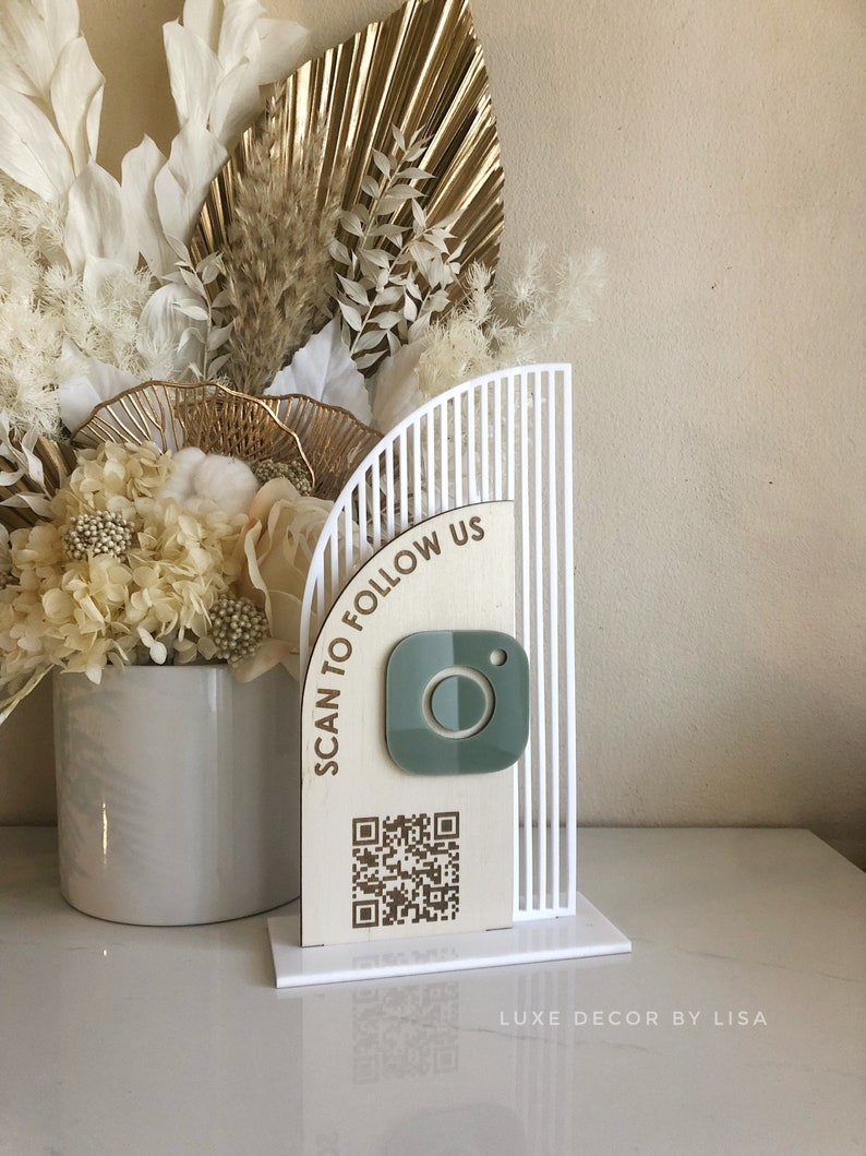 The Half Arch Acrylic Modern QR Sign Freestanding Code - Etsy