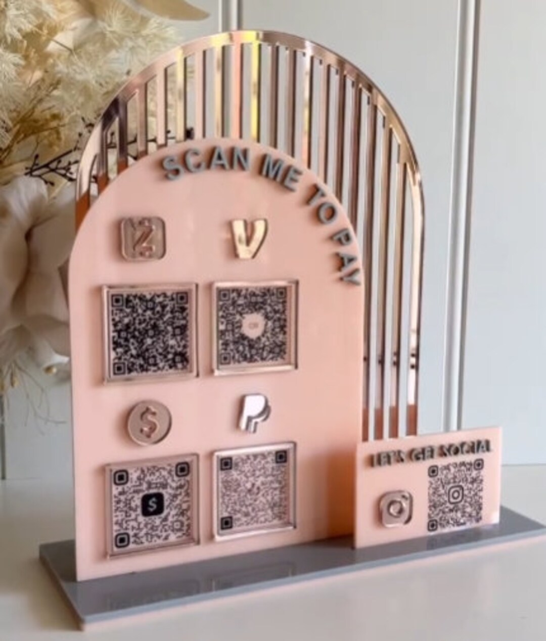 5 X QR Code Sign - Double Arched Social QR Code Sign - Etsy