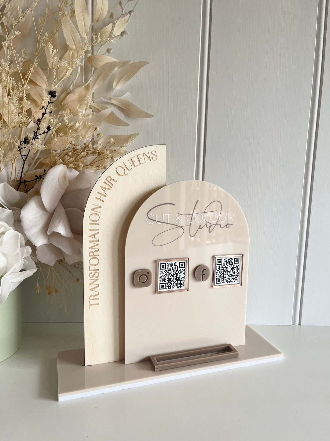 Semi + Arched Social Sign + Card Holder - Etsy