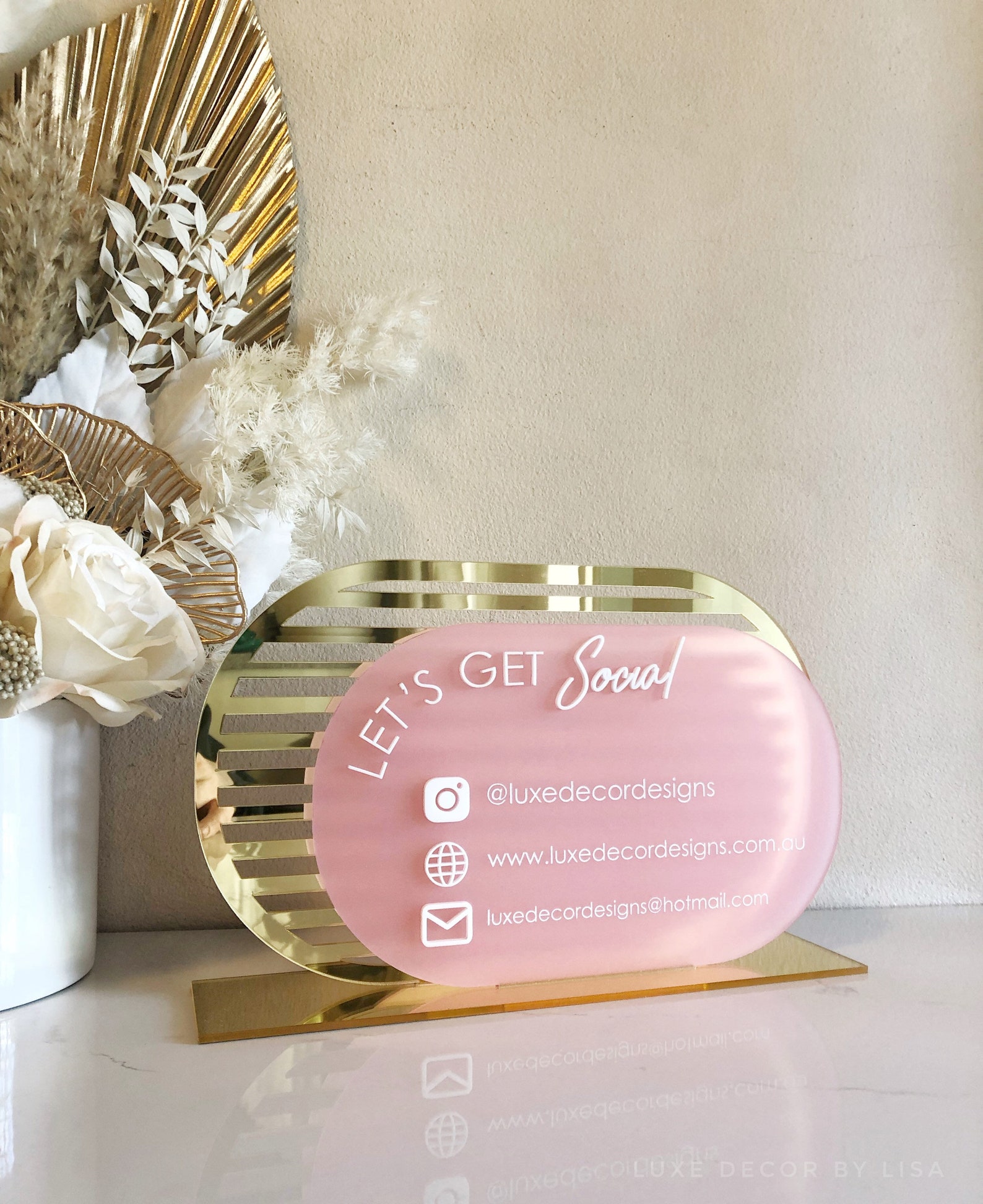 The Oval Modern SOCIAL Sign Freestanding Acrylic Business Sign - Etsy