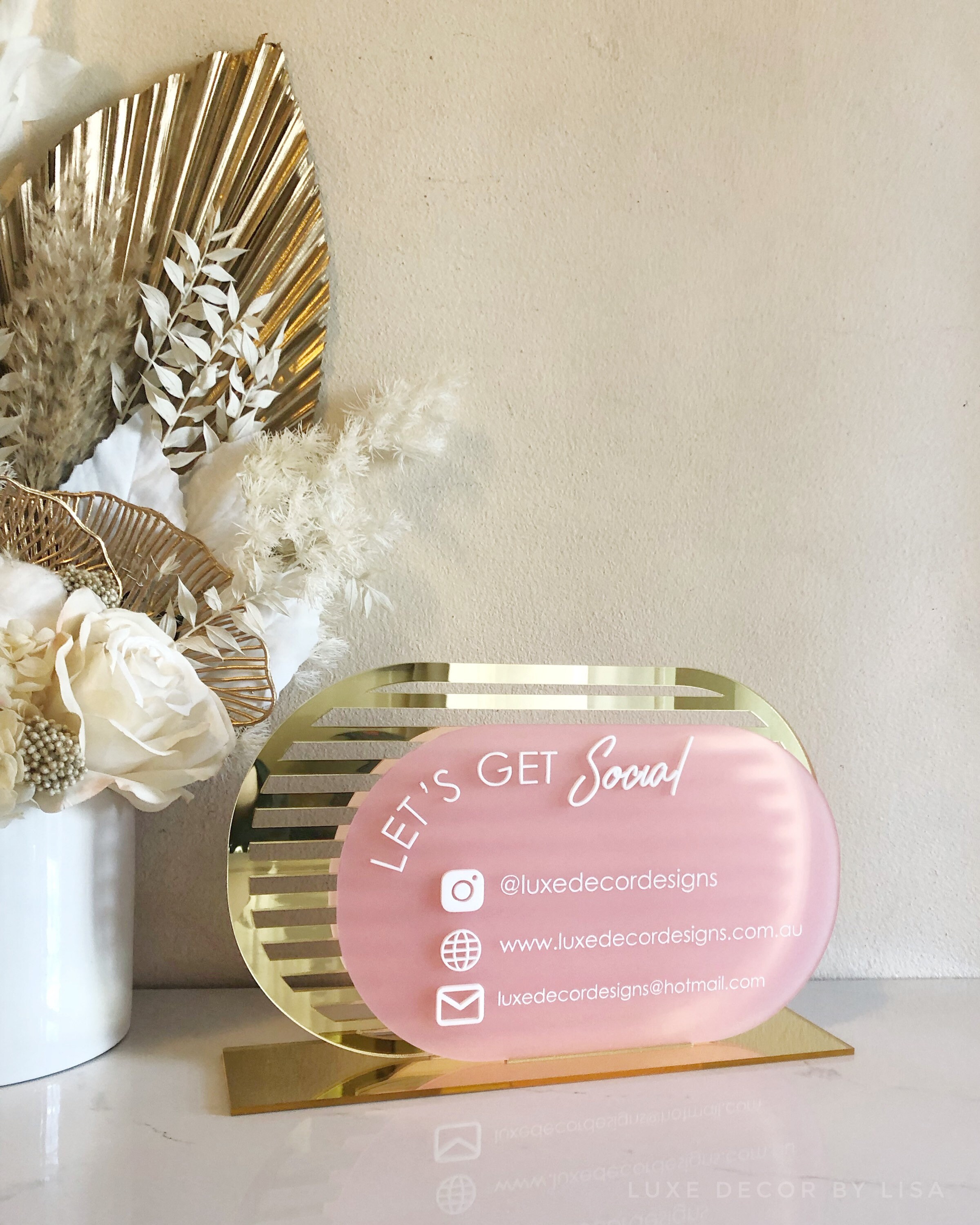 The Oval Modern SOCIAL Sign Freestanding Acrylic Business Sign - Etsy