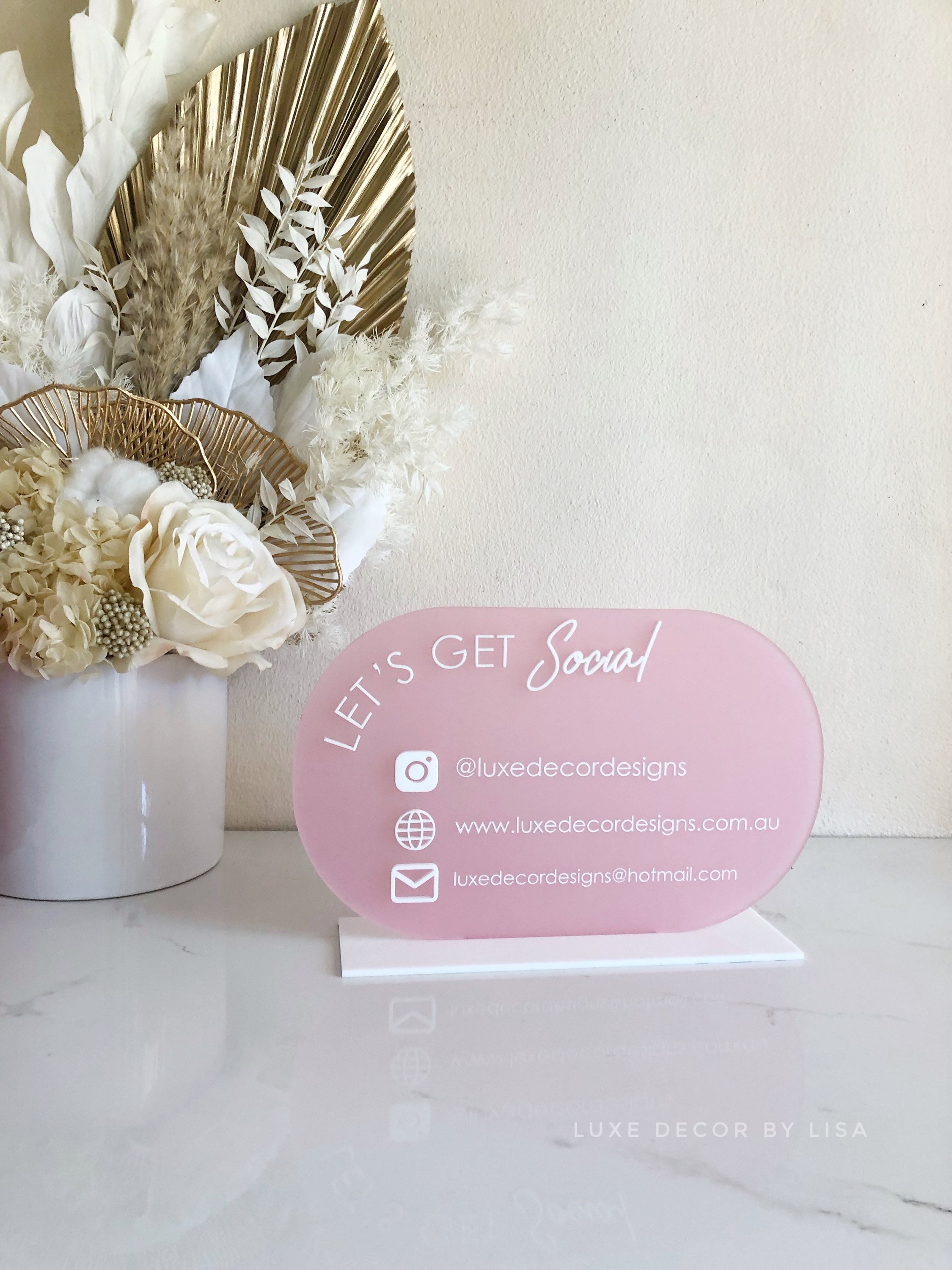 Modern Single Oval Social Sign Freestanding Style 1 - Etsy