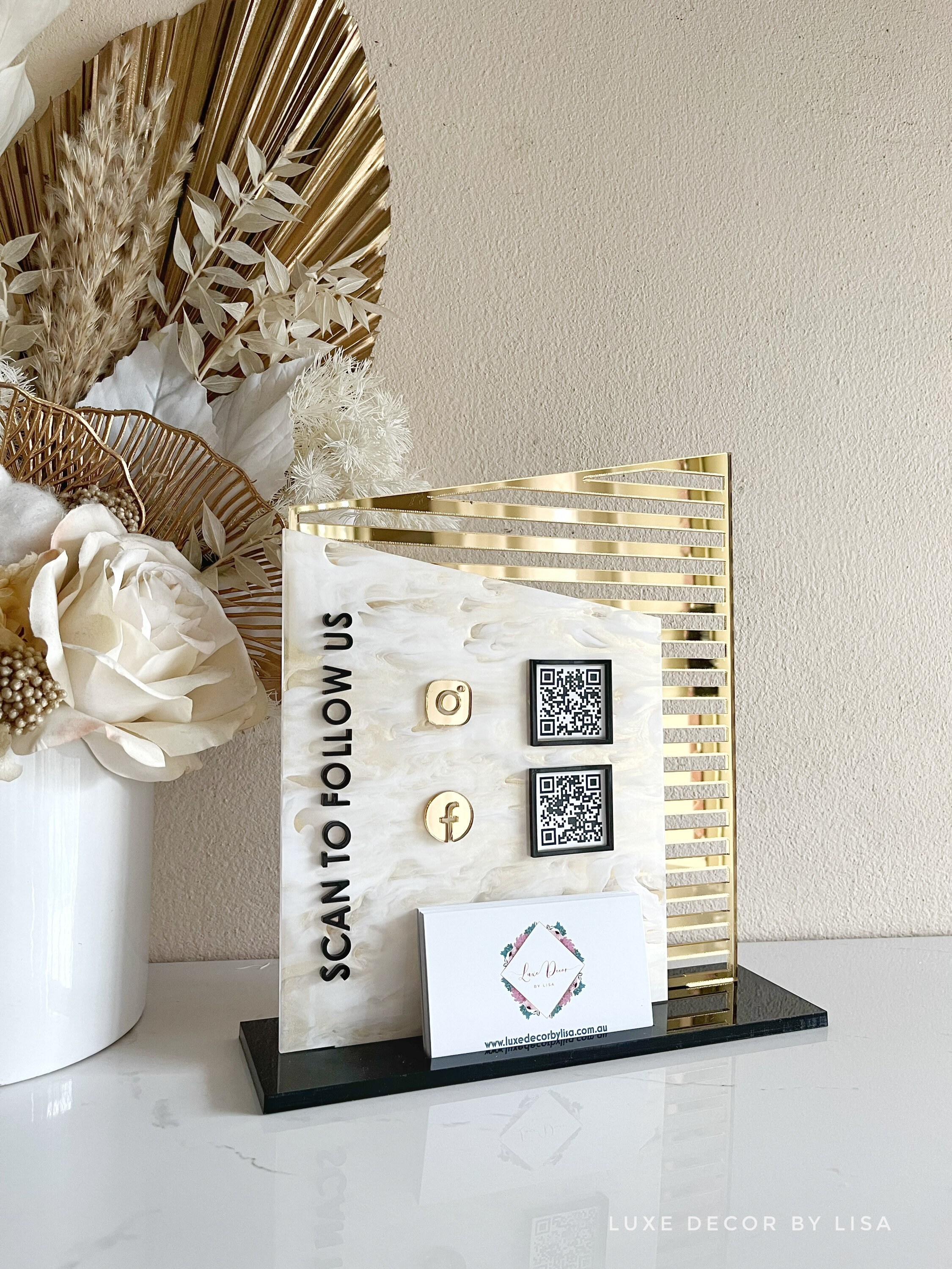 2 in 1 Doubled Modern Social Sign Card Holder - Etsy