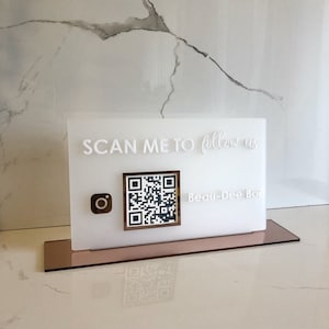 QR Code Sign - Horizontal Version Acrylic Business Sign Instagram ...