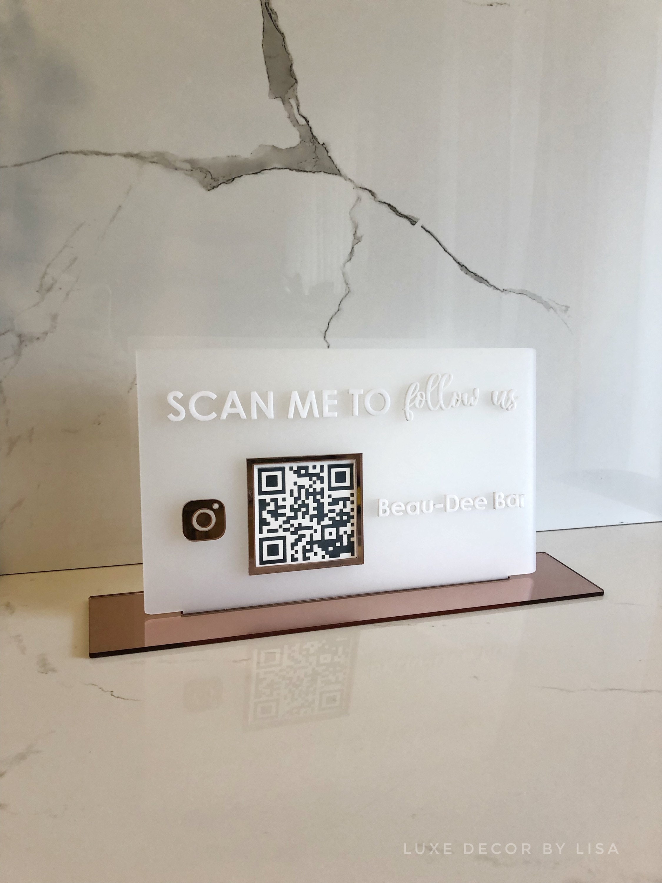 QR Code Sign Horizontal Version Acrylic Business Sign - Etsy Australia