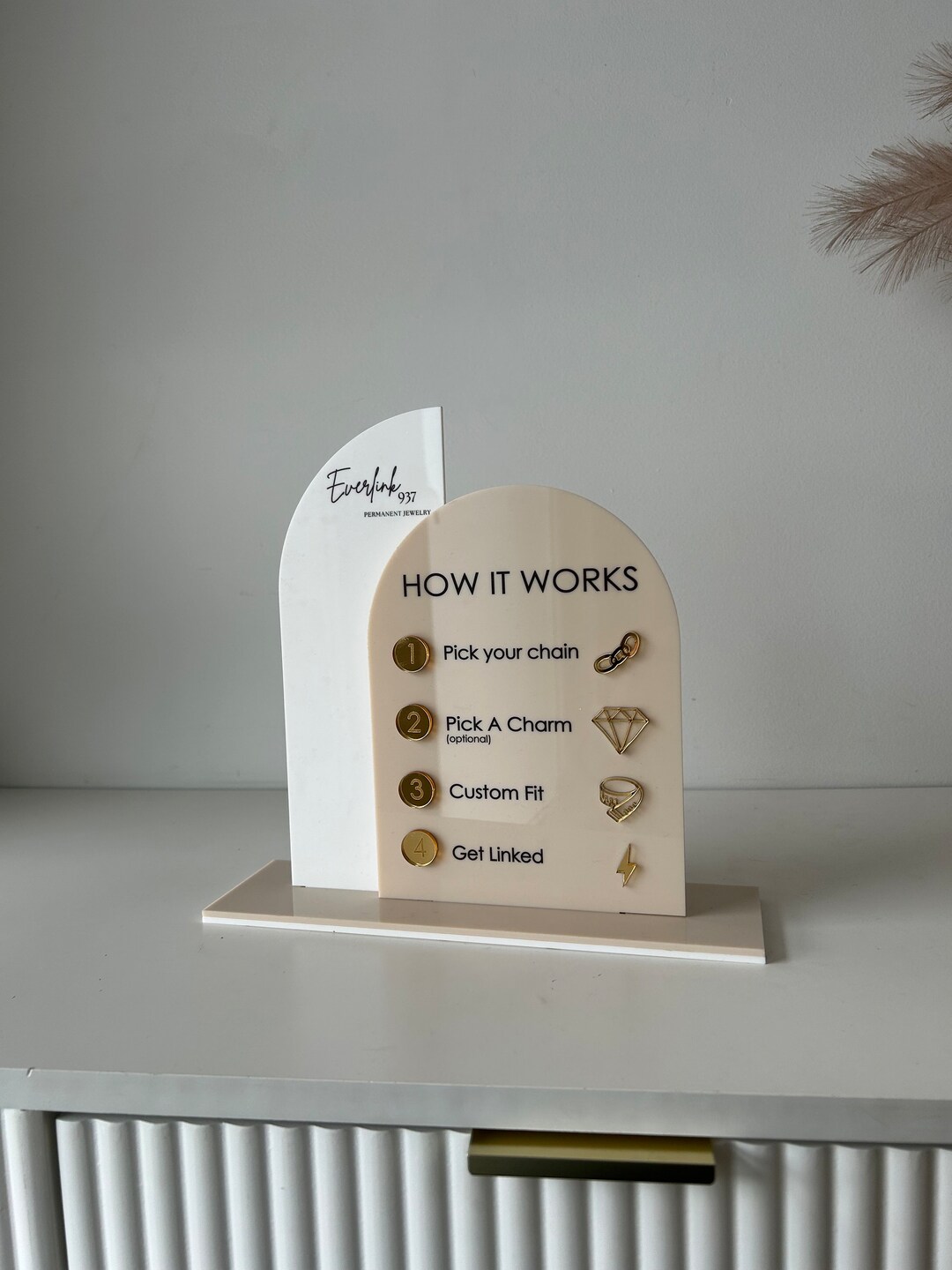 Semi + Arched How It Works Sign + Logo (permanent Jewelry) - Etsy