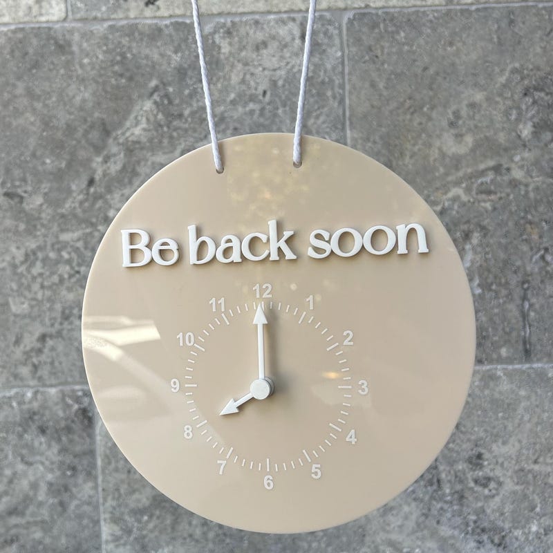 Be Back Soon Sign - Etsy