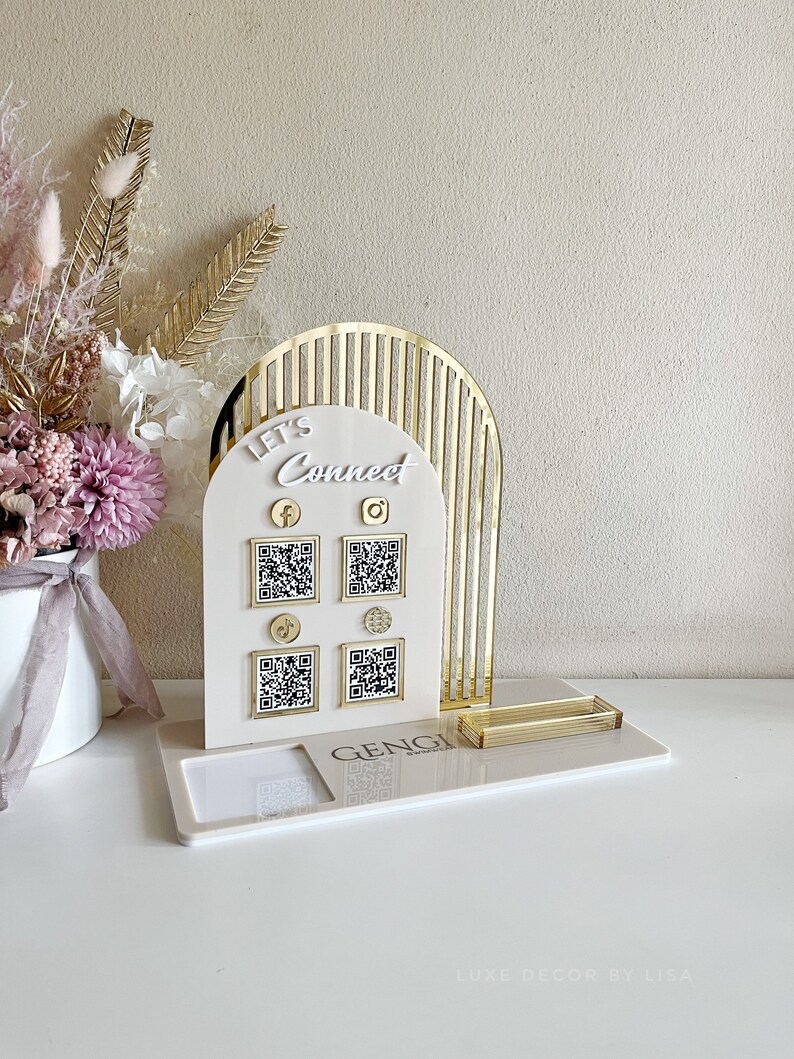 4 X QR Code Sign Double Arched Social/ Square QR Card - Etsy