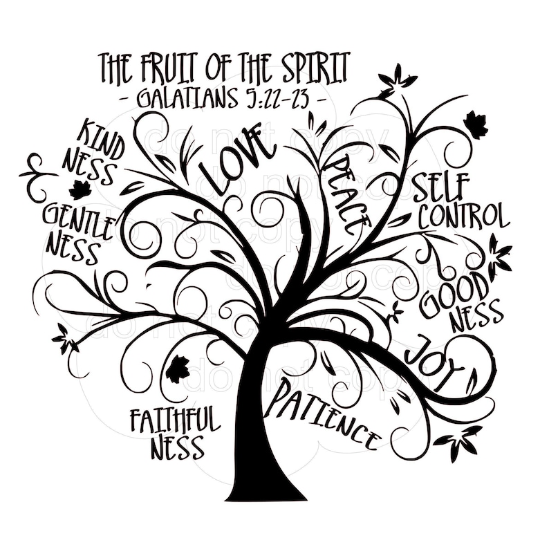 Fruit of the Spirit Tree, Galatians 5:22-23. Pdf, Jpeg, Svg, Png ...