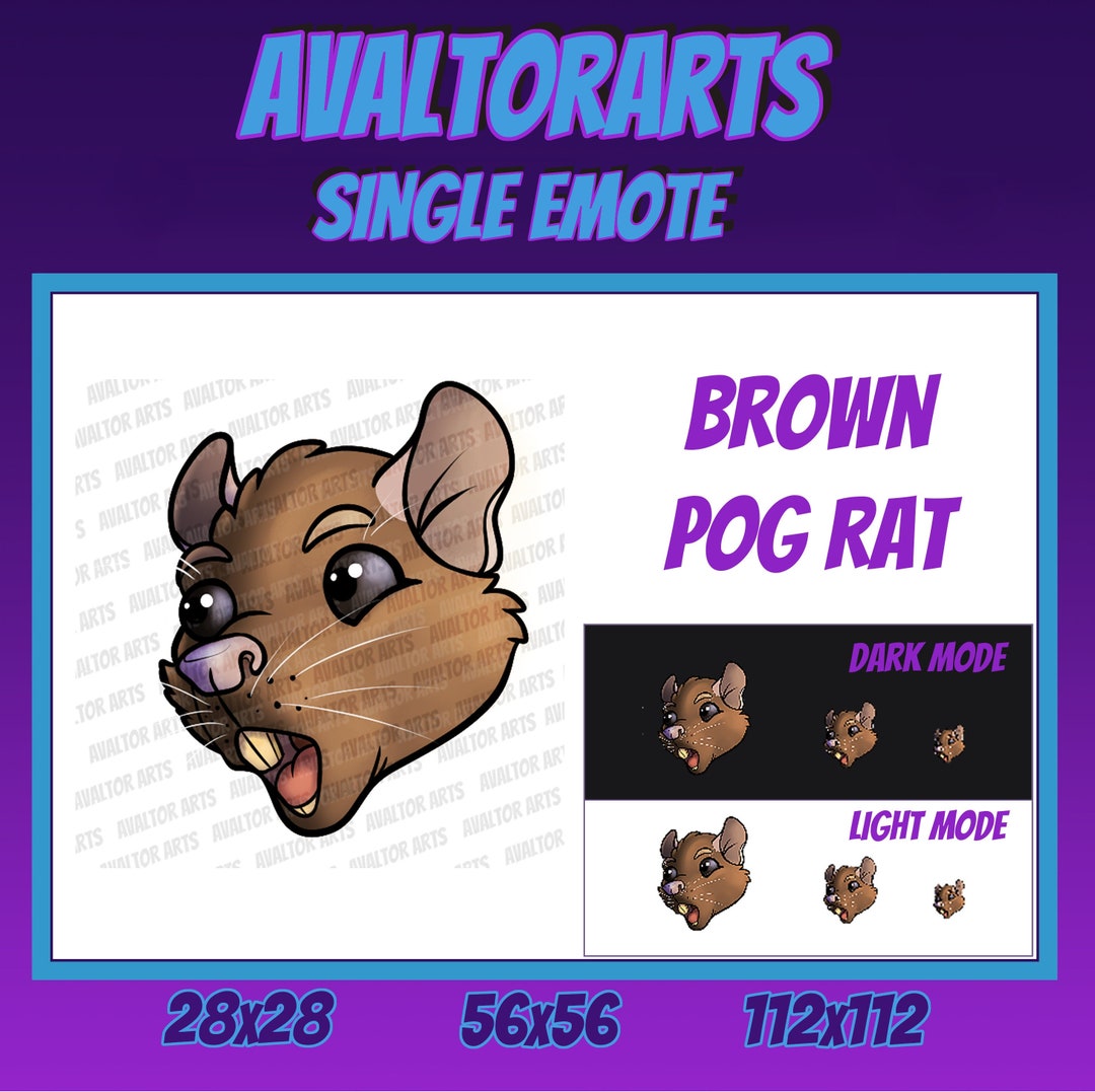 POG BROWN RAT Channel Emote for Twitch/ Discord/ Stream/ Affiliate ...