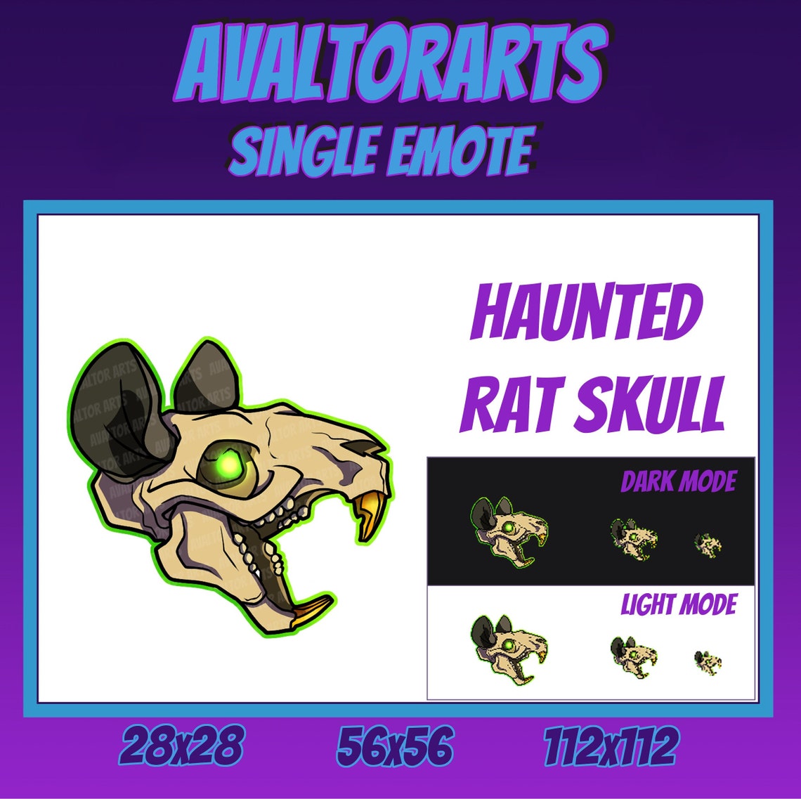 Haunting Rat Skull Channel Emote for Twitch/ Discord/ Stream/ Affiliate ...