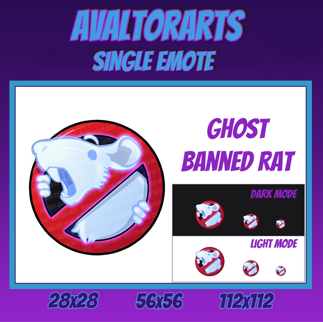 BANNED GHOST RAT Channel Emote for Twitch/ Discord/ Stream/ Affiliate ...