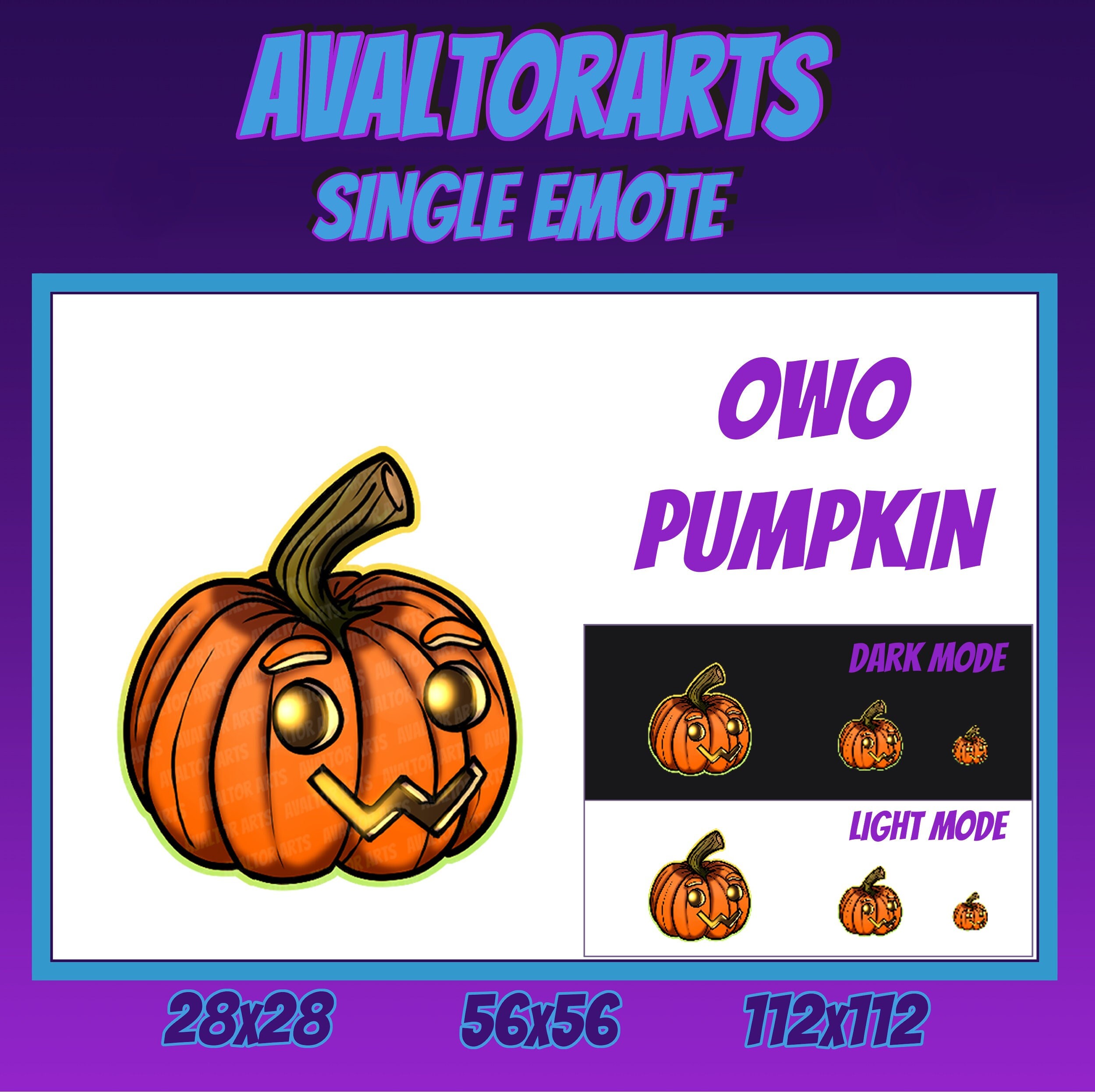 PUMPKIN Owo Channel Emote for Twitch/ Discord/ Stream/ Affiliate/ Chat/ Stream/ Youtube /emoji ...
