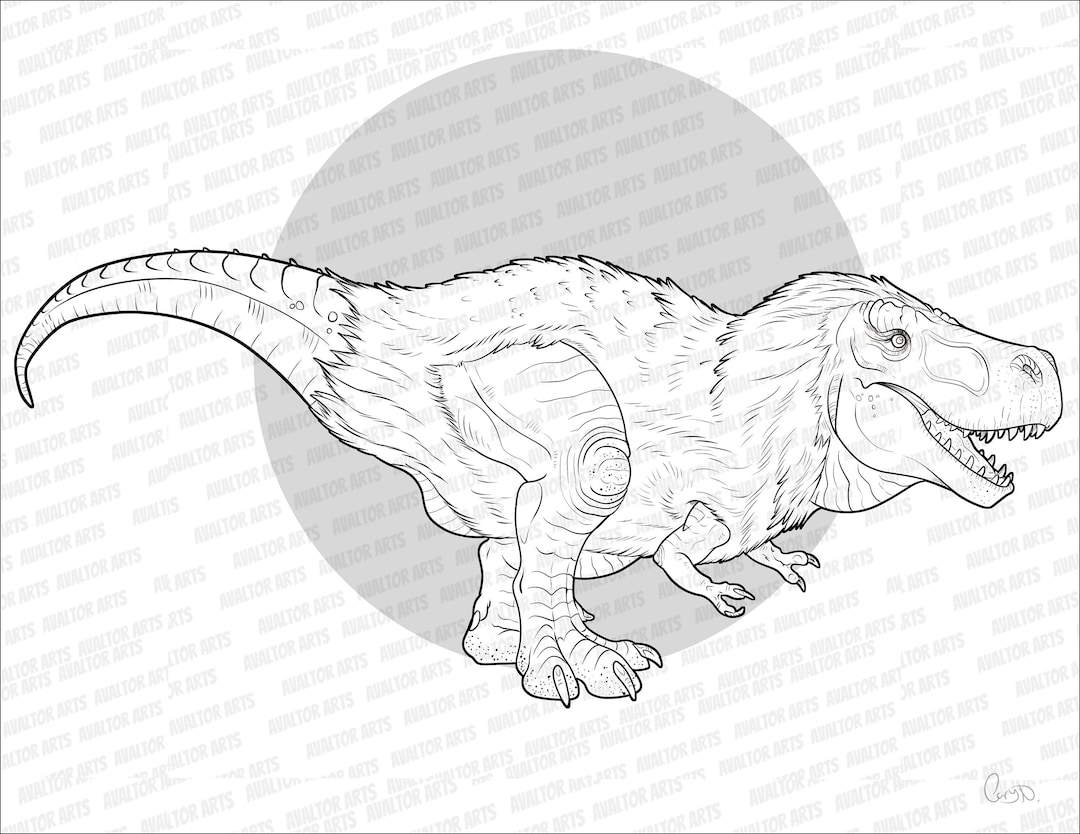 Tyrannosaurus Coloring Page - Etsy