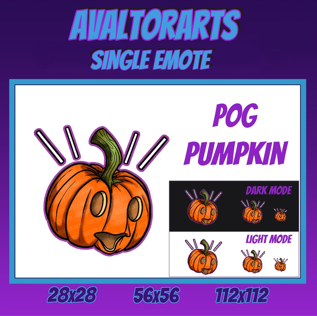 POG PUMPKIN Channel Emote for Twitch/ Discord/ Stream/ Affiliate/ Chat ...