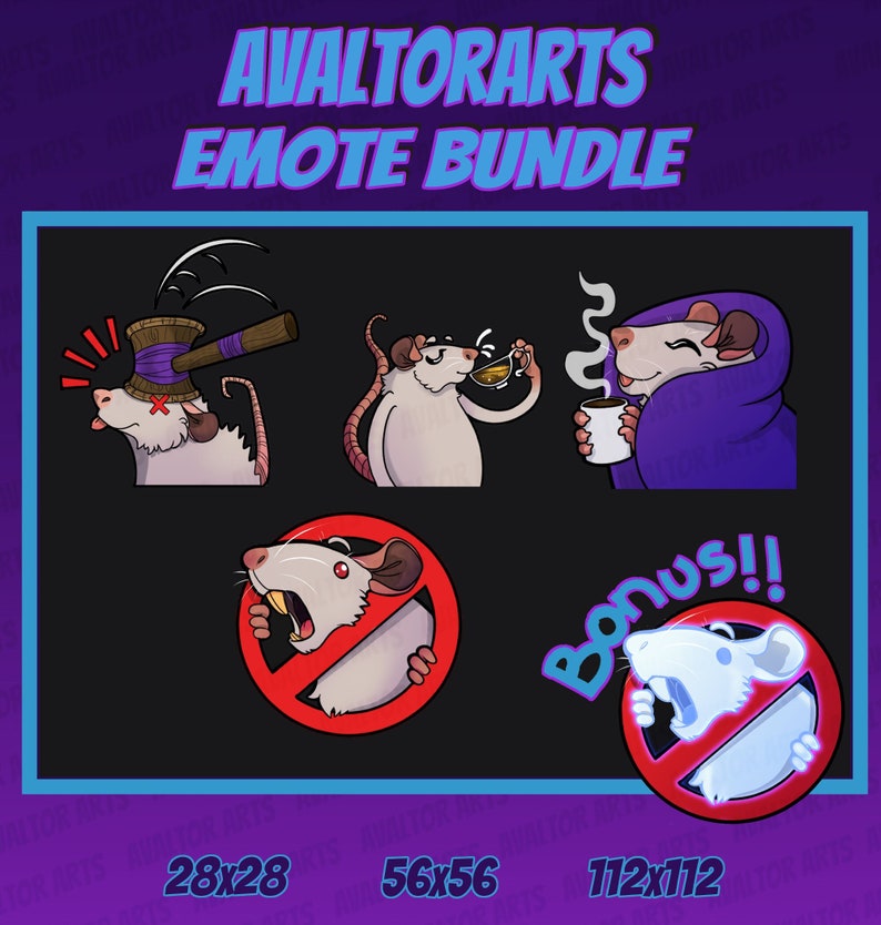 4 WHITE RATS EMOTE Pack Channel Emote for Twitch/ Discord/ Stream ...