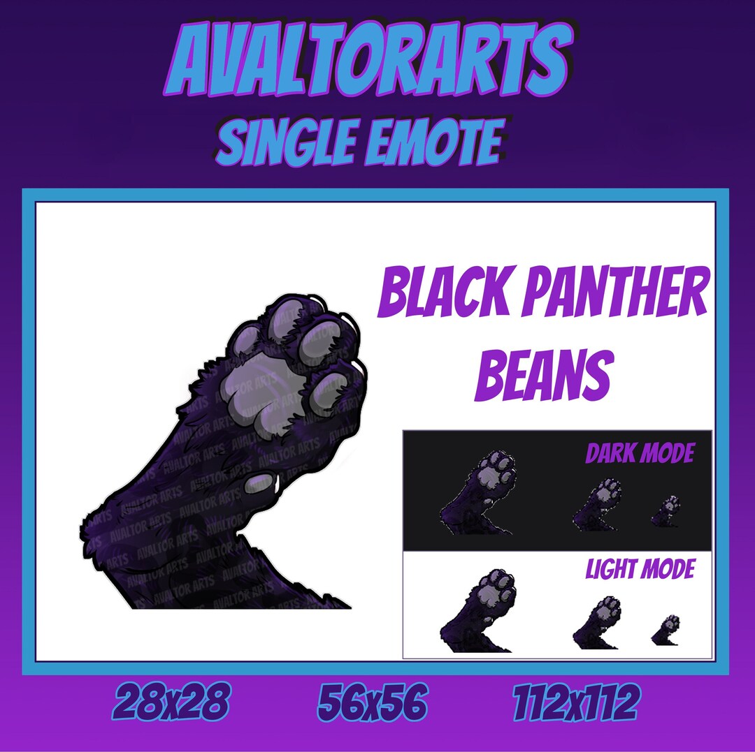 PANTHER BEANS BLACK Channel Emote for Twitch/ Discord/ Stream ...