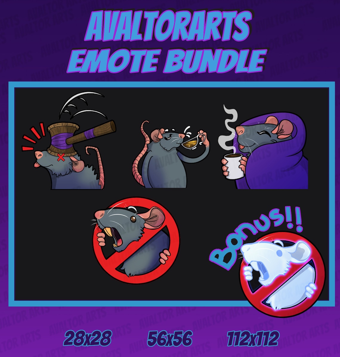 4 GRAY RATS EMOTE Pack Channel Emote for Twitch/ Discord/ Stream ...