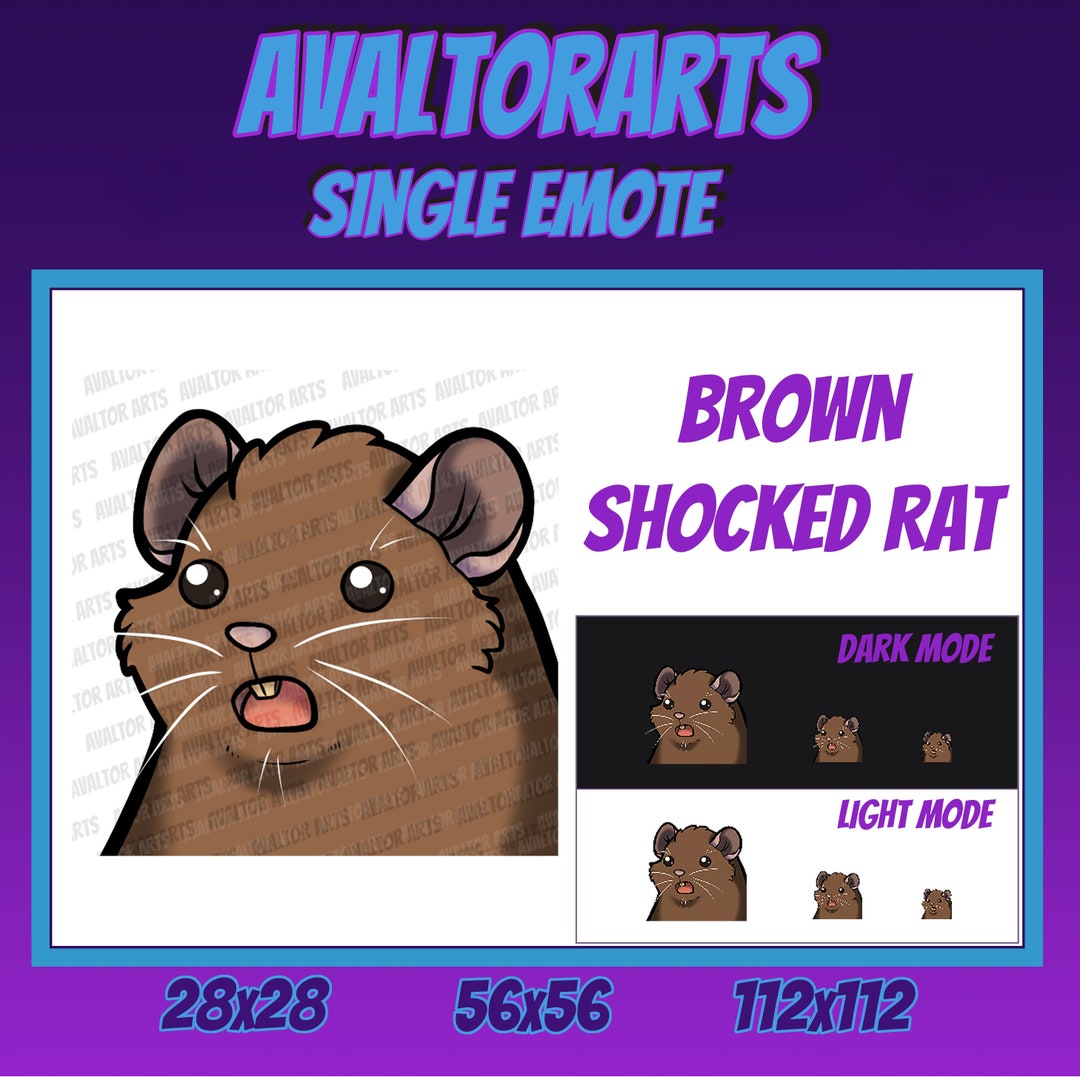 SHOCKED RAT BROWN Channel Emote for Twitch/ Discord/ Stream/ Affiliate ...