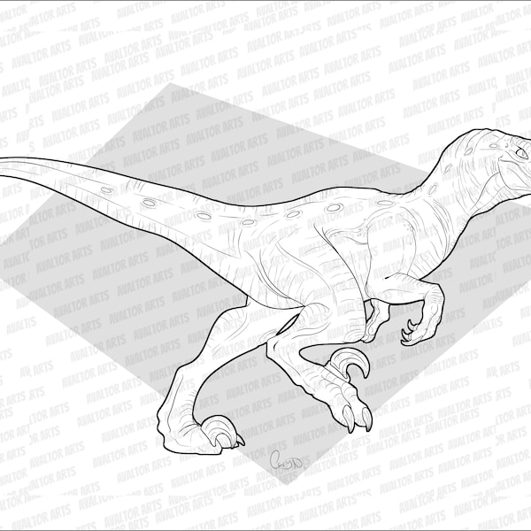 Raptor Coloring Page - Etsy