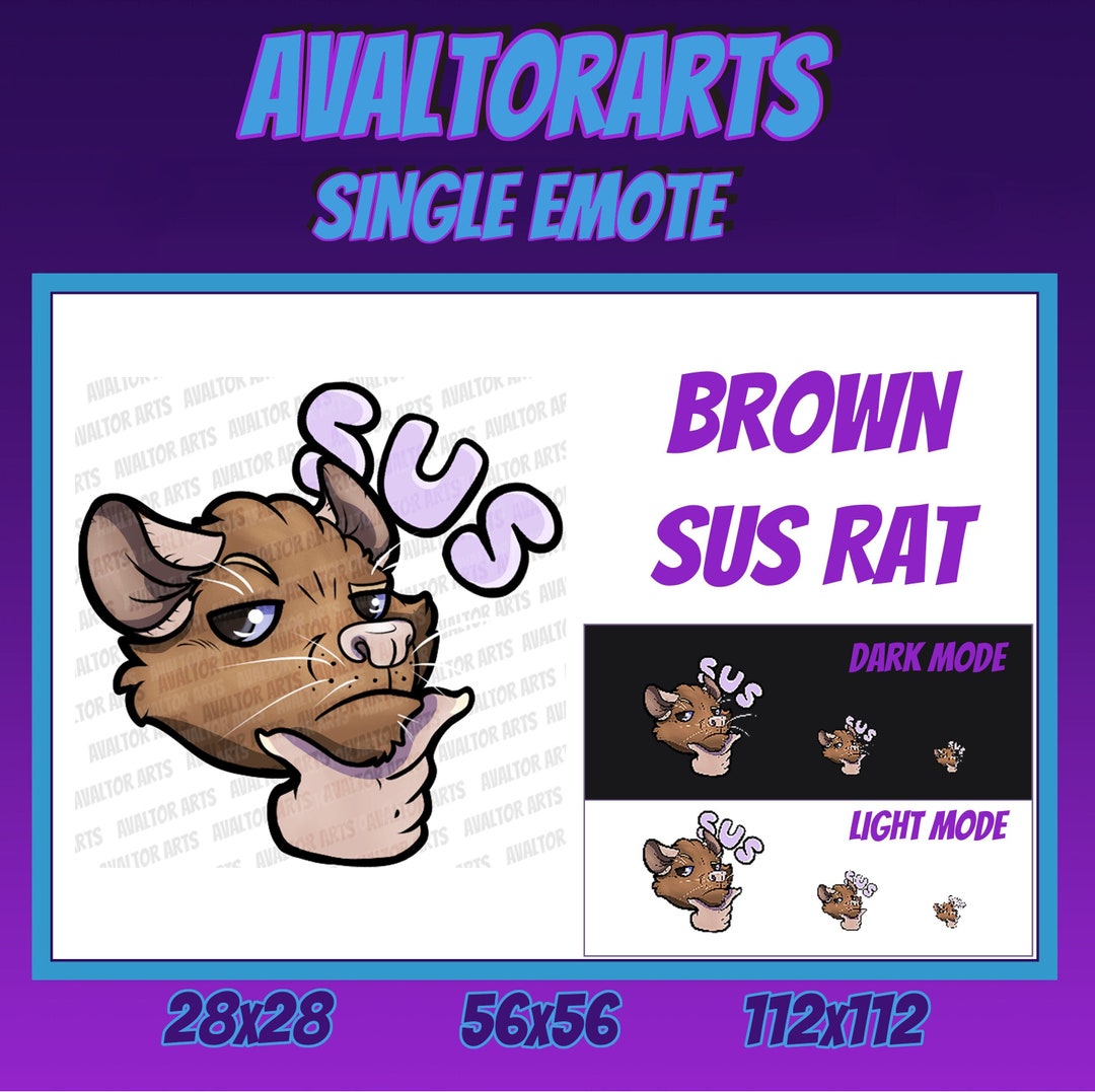 SUS RAT BROWN Channel Emote for Twitch/ Discord/ Stream/ Affiliate ...