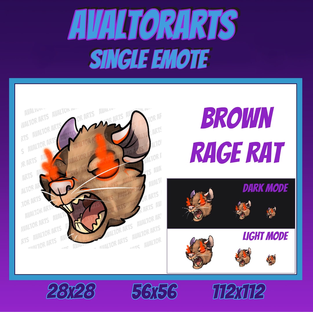 RAT RAGE Channel Emote for Twitch/ Discord/ Stream/ Affiliate/ Chat ...