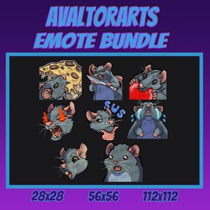 8 GRAY RATS EMOTE Channel Emote for Twitch/ Discord/ Stream/ Affiliate ...