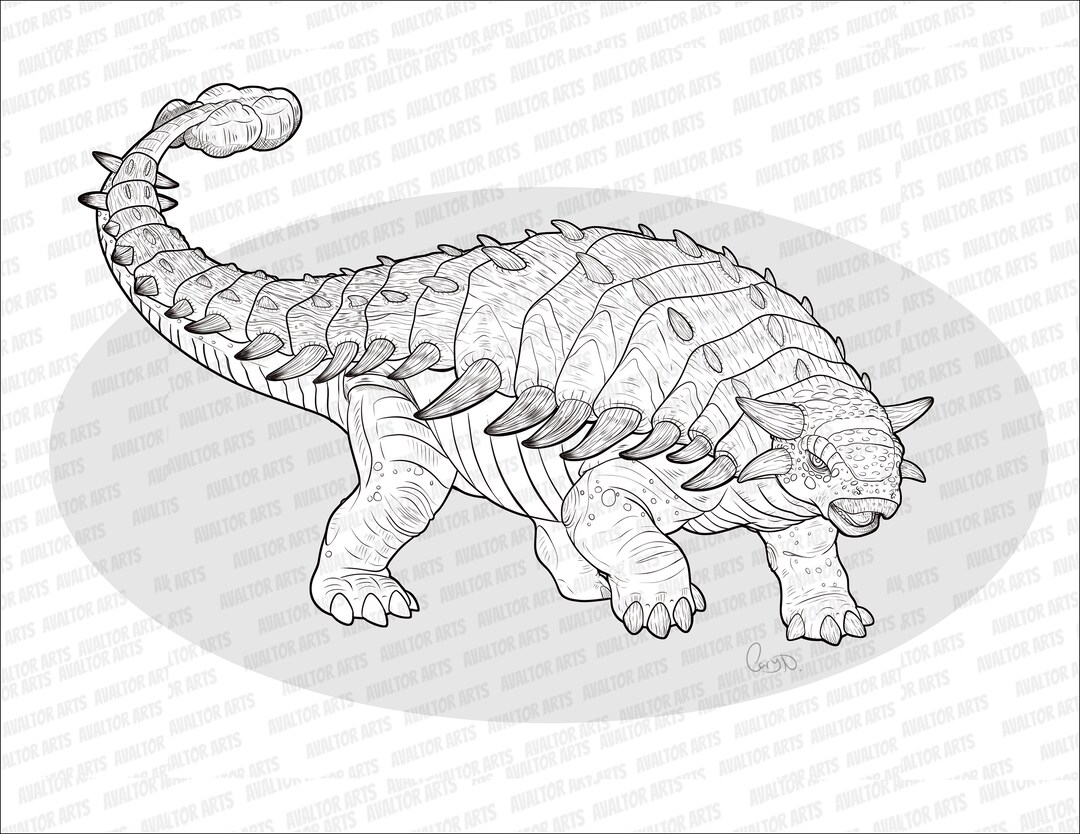 Anklysaurus Coloring Page - Etsy