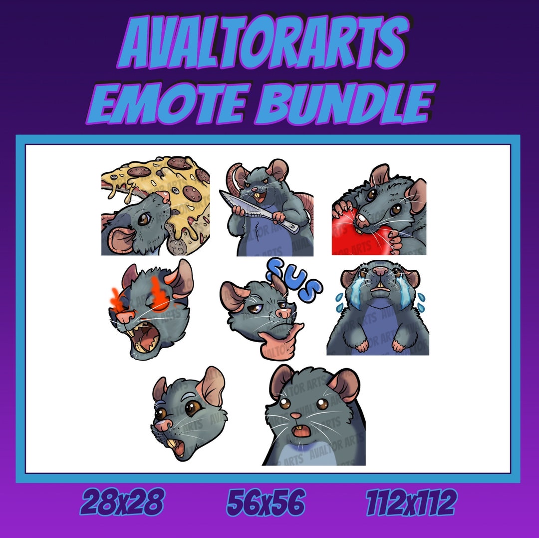 8 GRAY RATS EMOTE Channel Emote for Twitch/ Discord/ Stream/ Affiliate ...
