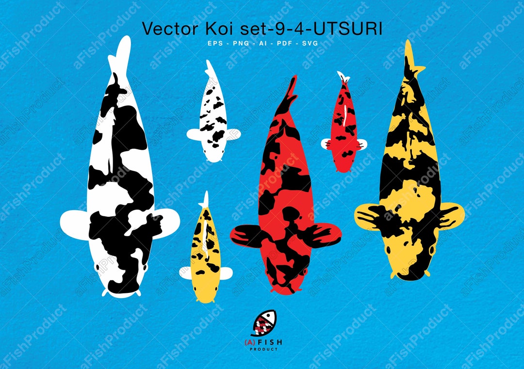Exquisite Koi Fish Digital Art Collection, Koi Utsuri - Etsy