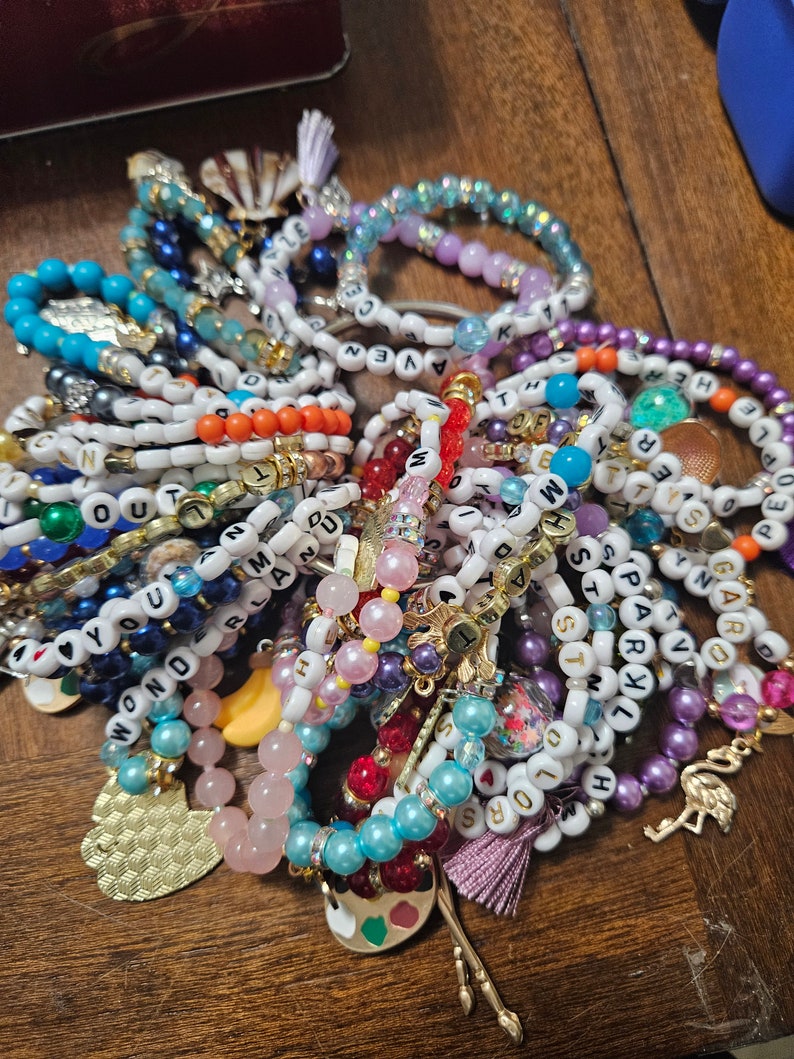Custom Made Bracelet - You Choose Lyrics/song, Colors and Charms ...